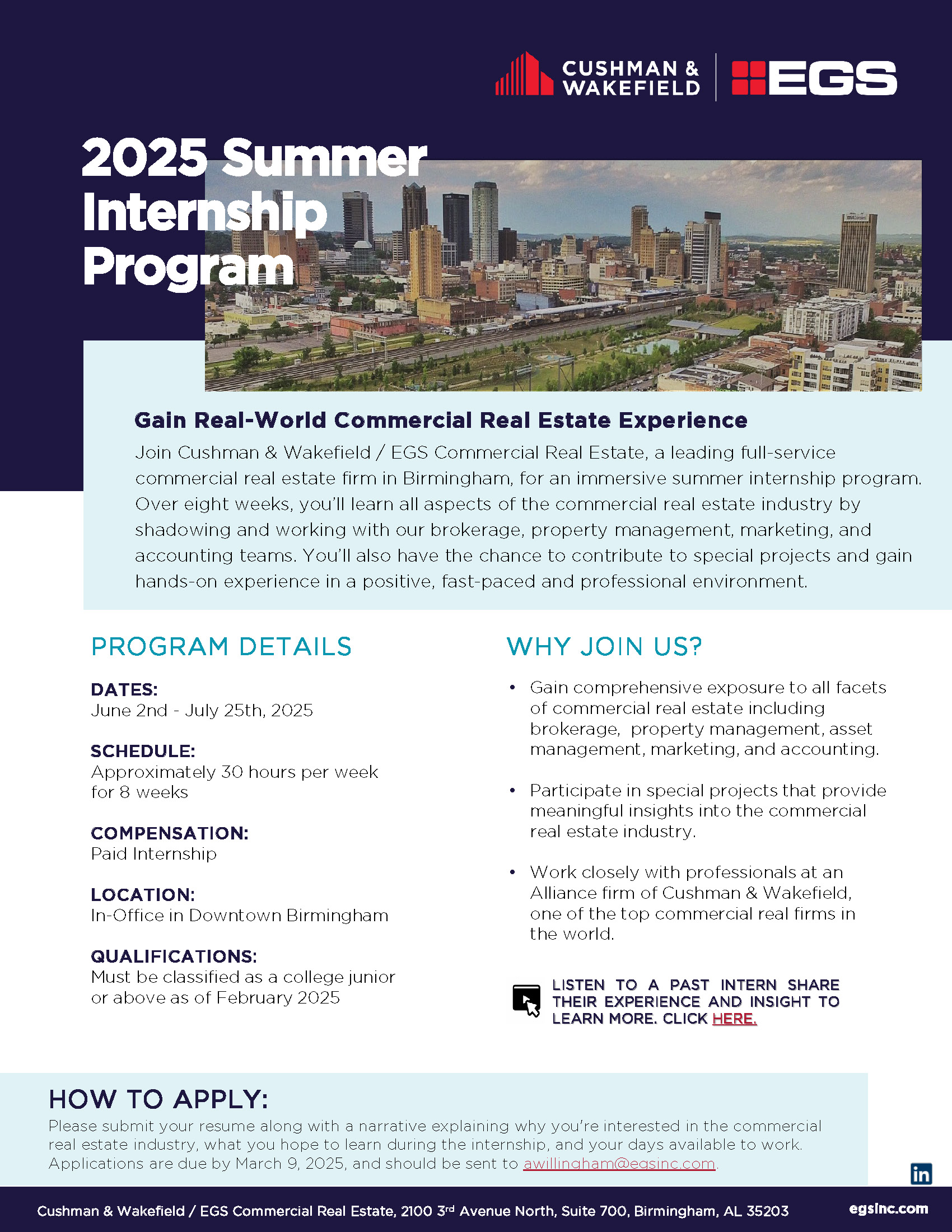 Cushman & Wakefield / EGS is Looking for a Summer Intern - EGS ...